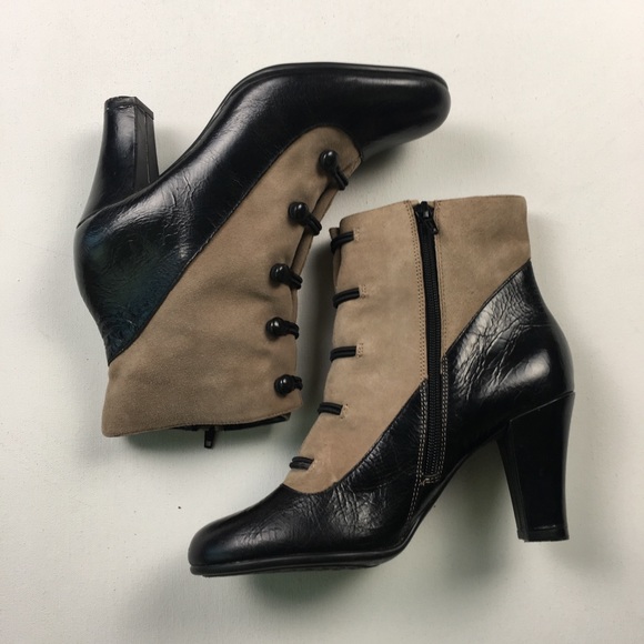AEROSOLES | Shoes | Aerosoles Womens Black Tan Suede Boots 7 D9 | Poshmark